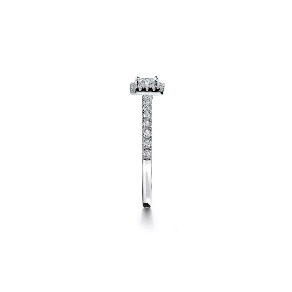 Oxford Silver Halo Square Ring