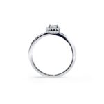 Oxford Silver Halo Square Solitaire Ring